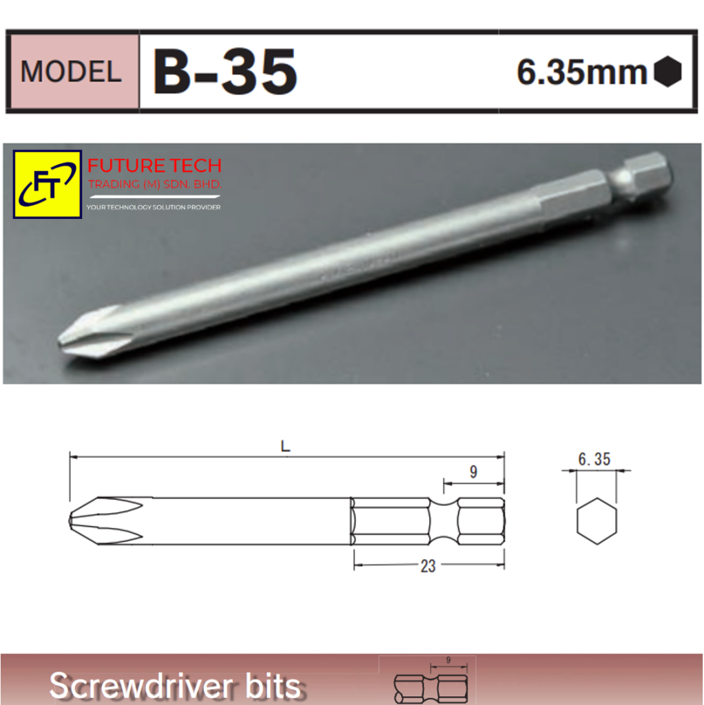 BIX B-35 Phillips Screw Bit - Future Tech Trading (M) Sdn. Bhd.